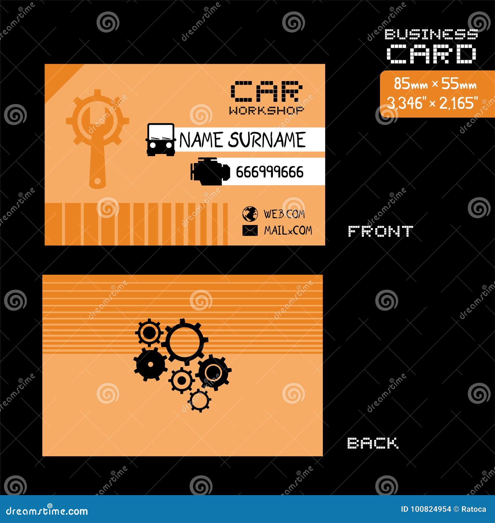 Workshop car business card stock vector. Illustration of creative ...