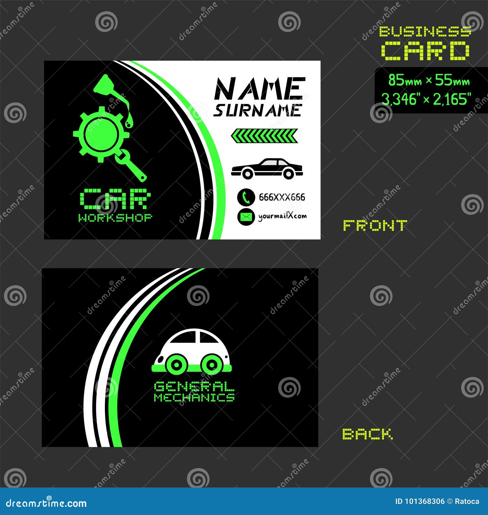 Workshop car business card stock vector. Illustration of shop - 101368306