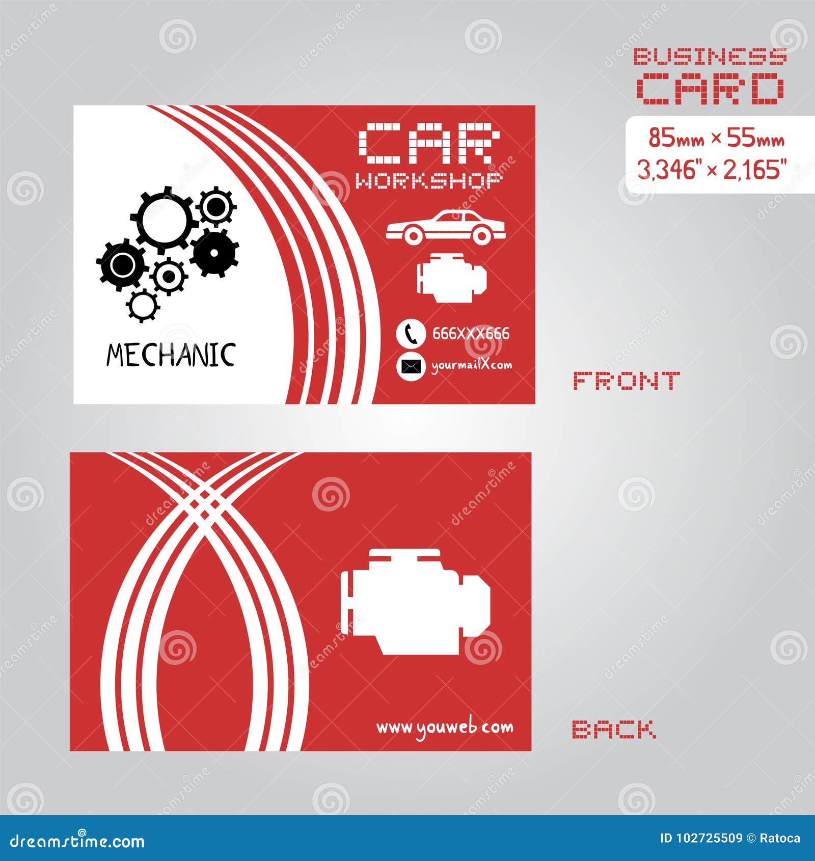 Workshop car business card stock vector. Illustration of professional ...