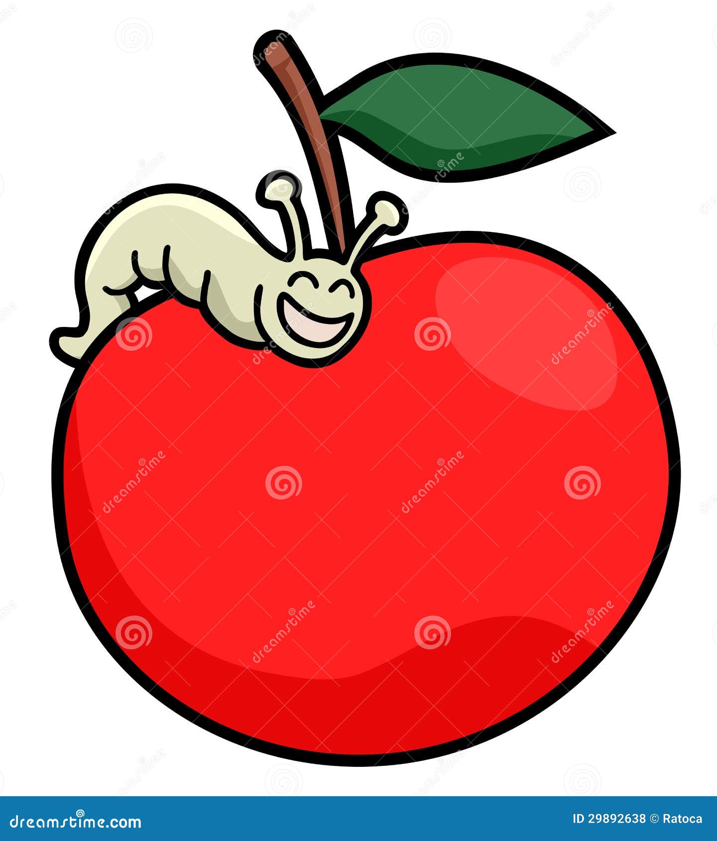 Worm apple stock vector. Illustration of doll, character - 29892638