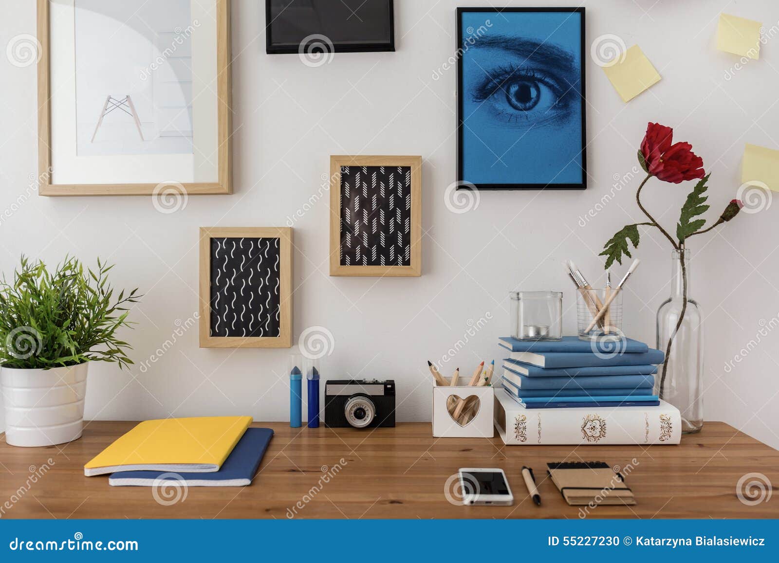 Creative designed desk stock photo. Image of clean, color - 55227230