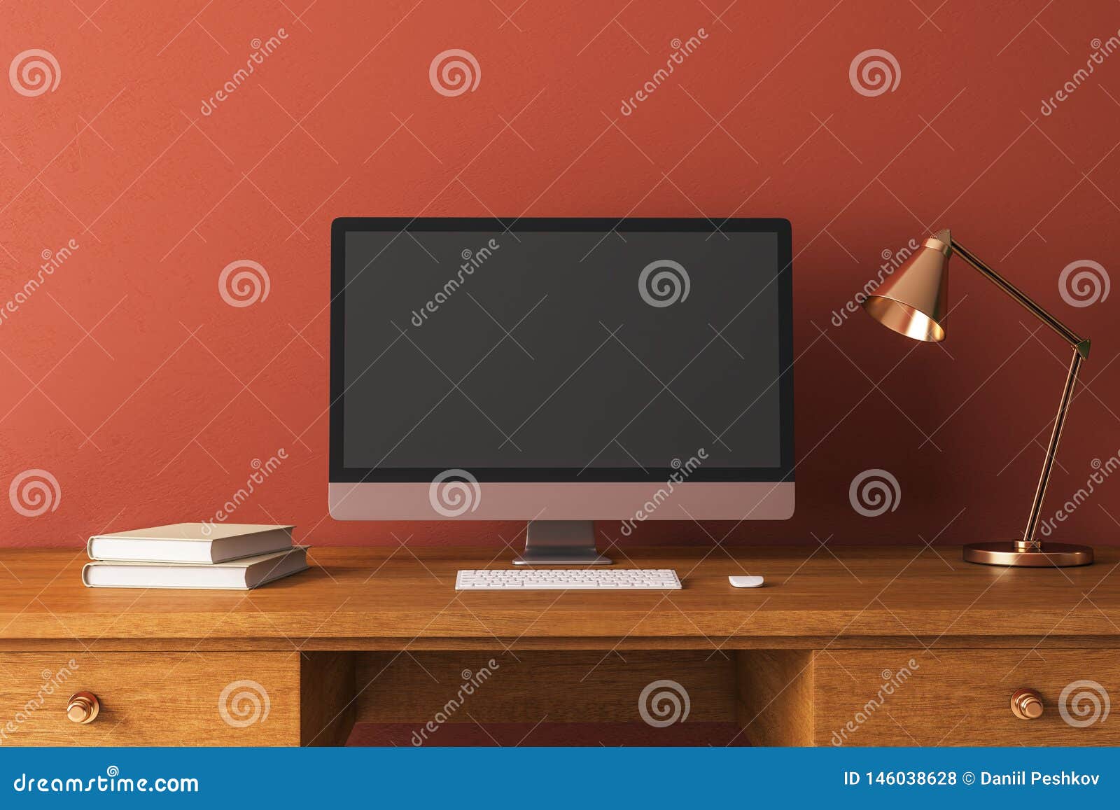 Creative Designer Desktop with Computer Stock Photo - Image of front ...
