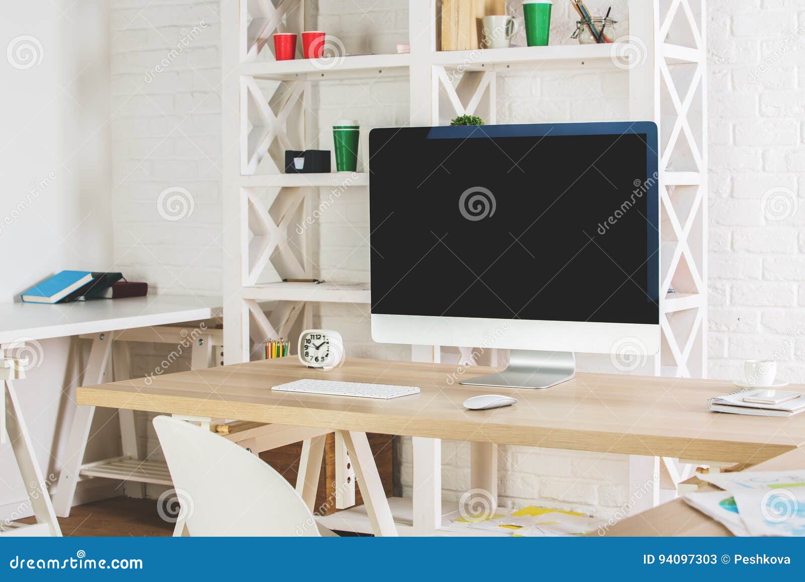 Creative Designer Desktop with Pc Stock Image - Image of keyboard ...