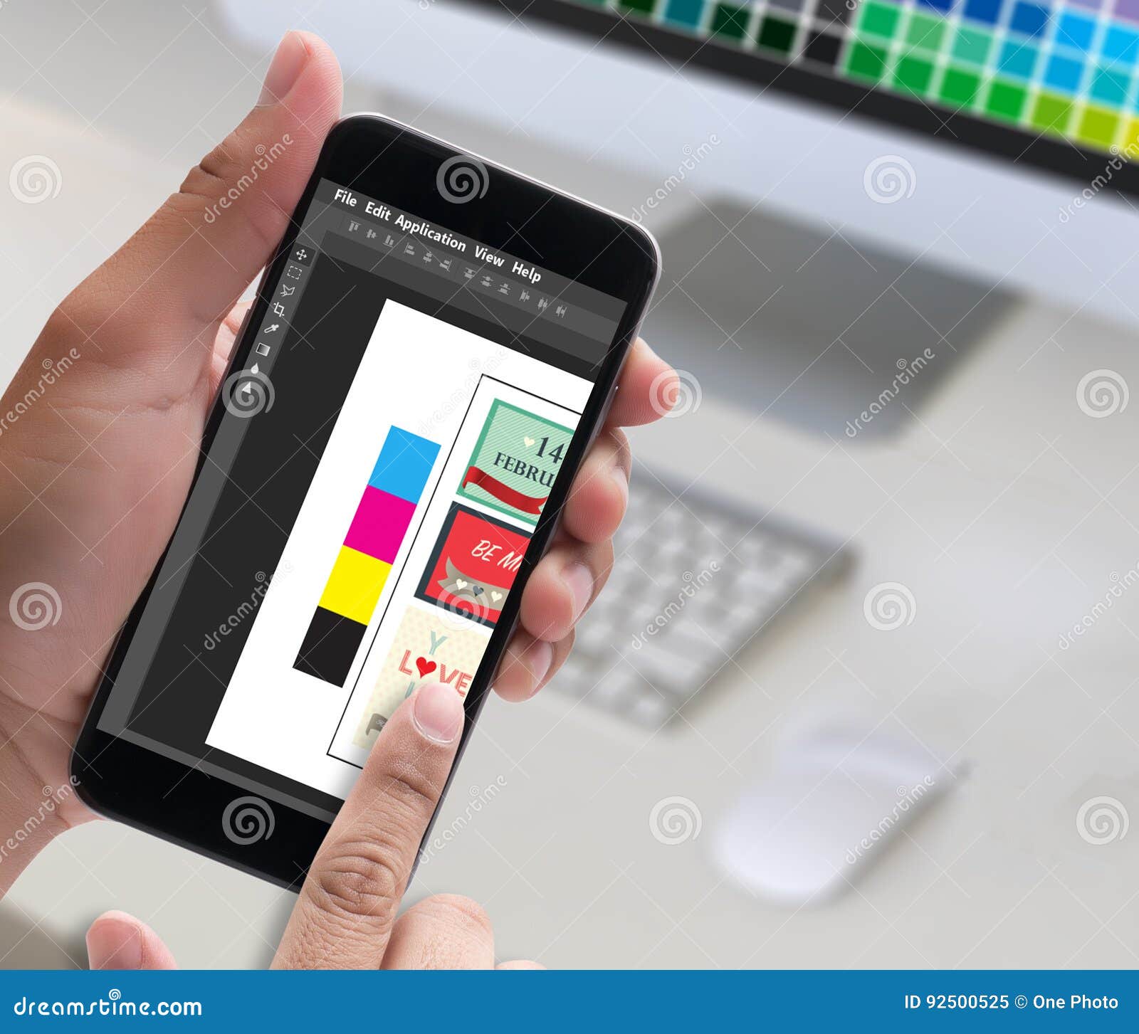 Creative Designer Graphic at Work. Color Swatch Samples, Illustrator ...