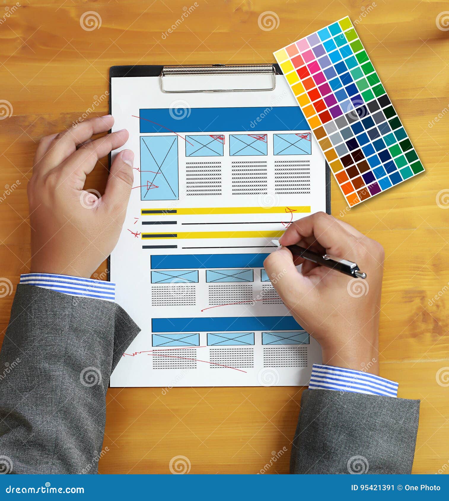 Creative Designer Graphic at Work. Color Swatch Samples, Illustrator ...