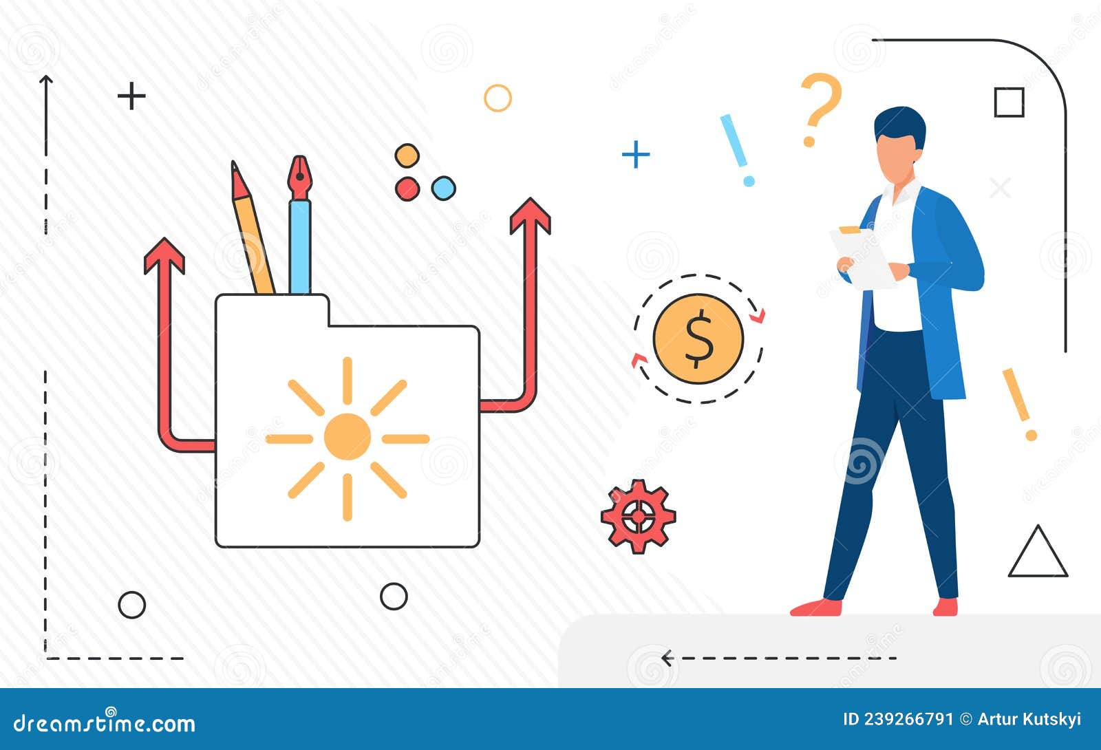 Creative Designer Ideas and Plan Implementation Process Stock Vector ...
