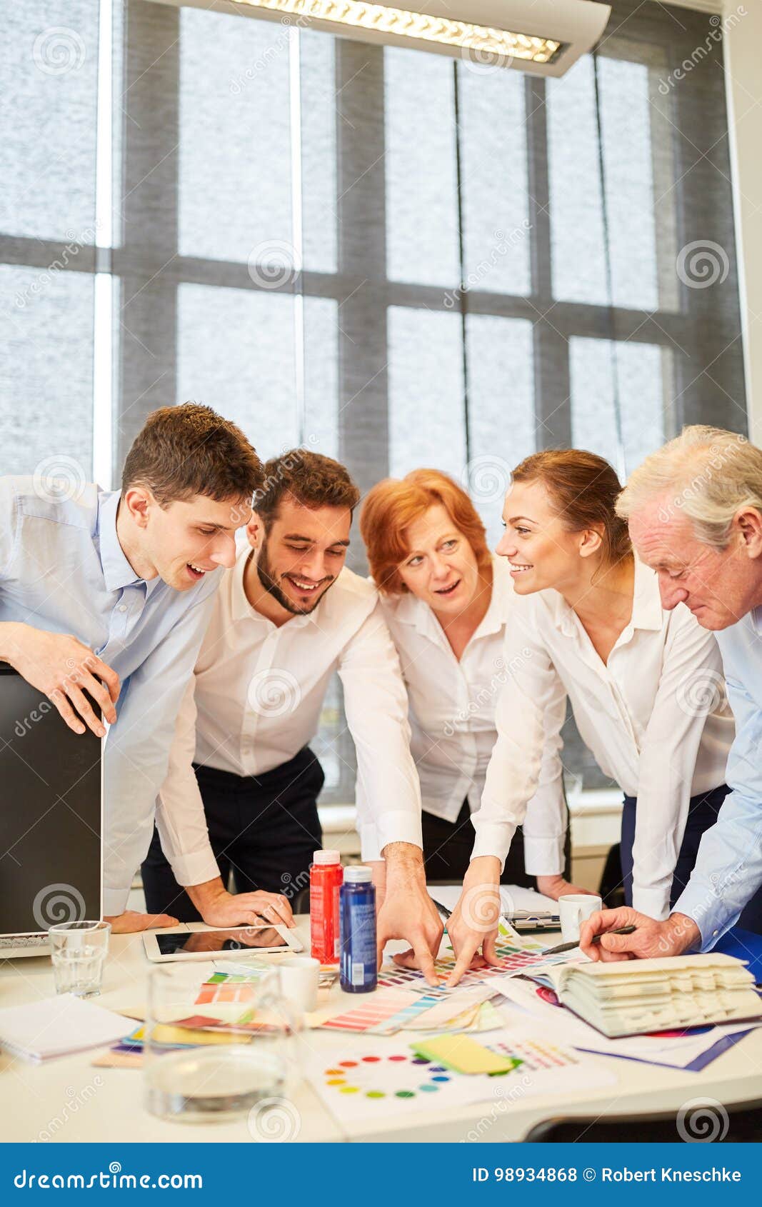 Designer Team Happy in Workshop Stock Photo - Image of senior, table ...