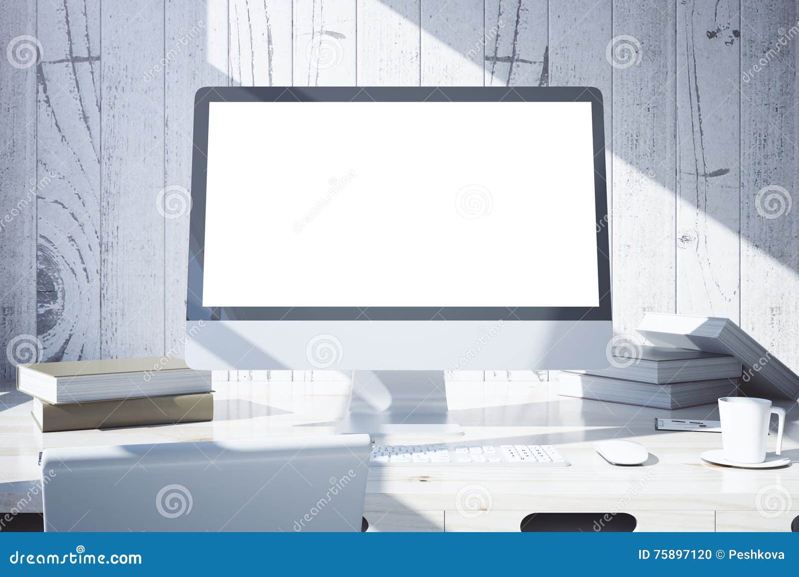 Creative Designer Workplace Front Stock Illustration - Illustration of ...