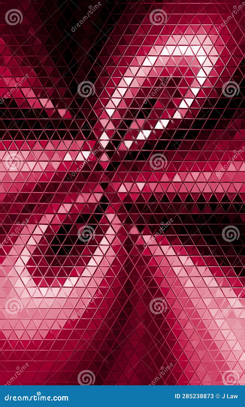 Triangular Mosaic Glass Tile Distortion Red and Pink Stock Illustration ...