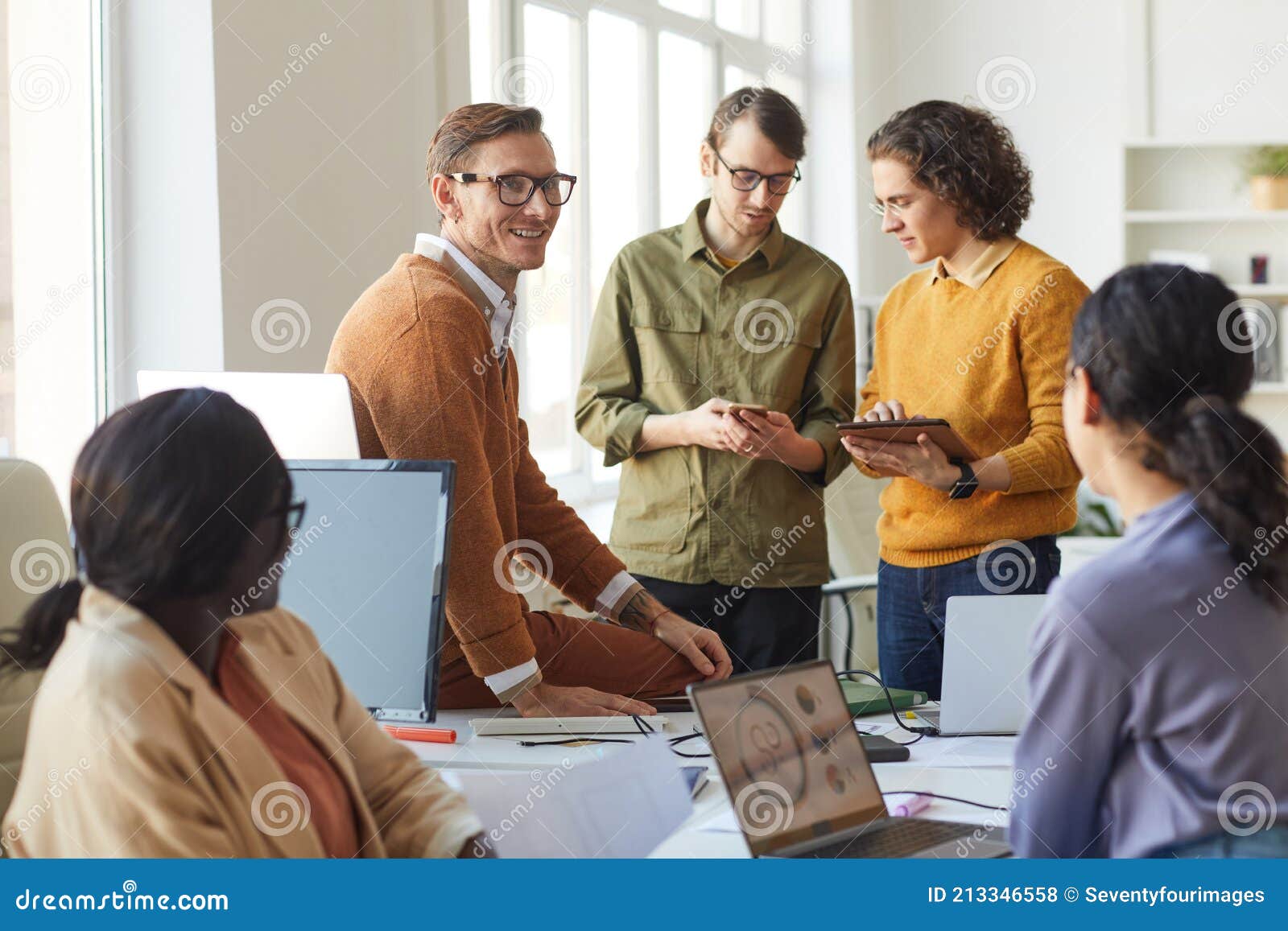 Creative Developers Collaborating in Meeting Stock Photo - Image of ...
