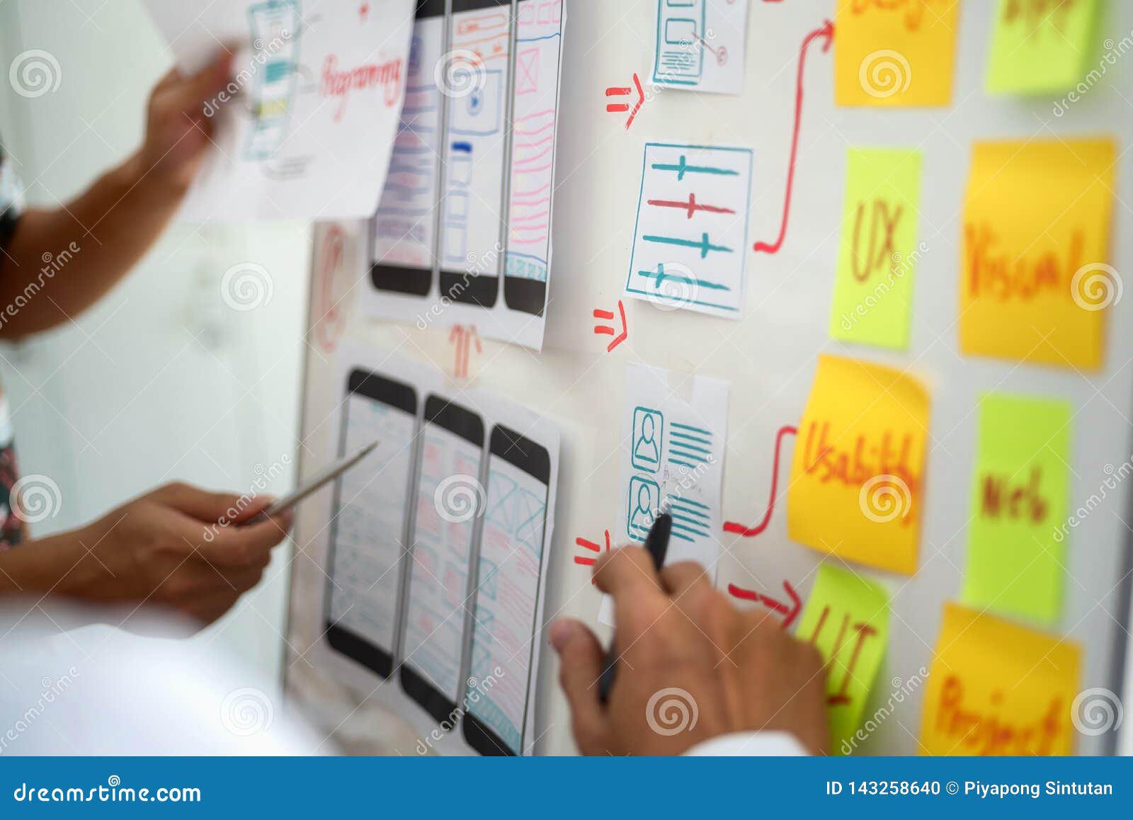 UX User Experience Design In Product And Service Concept, Cube Wooden ...