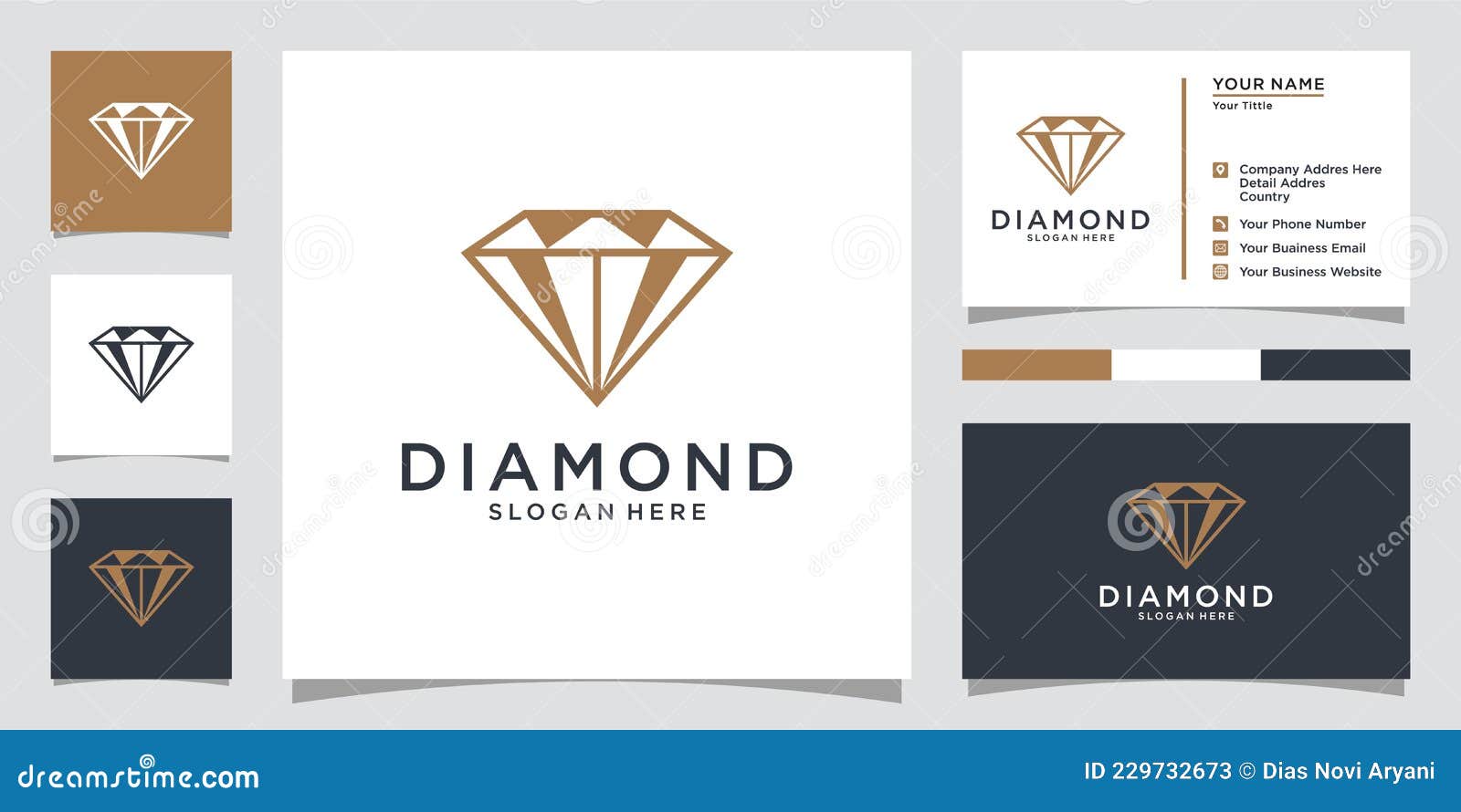 Creative Diamond Concept Logo Design Template Stock Vector ...