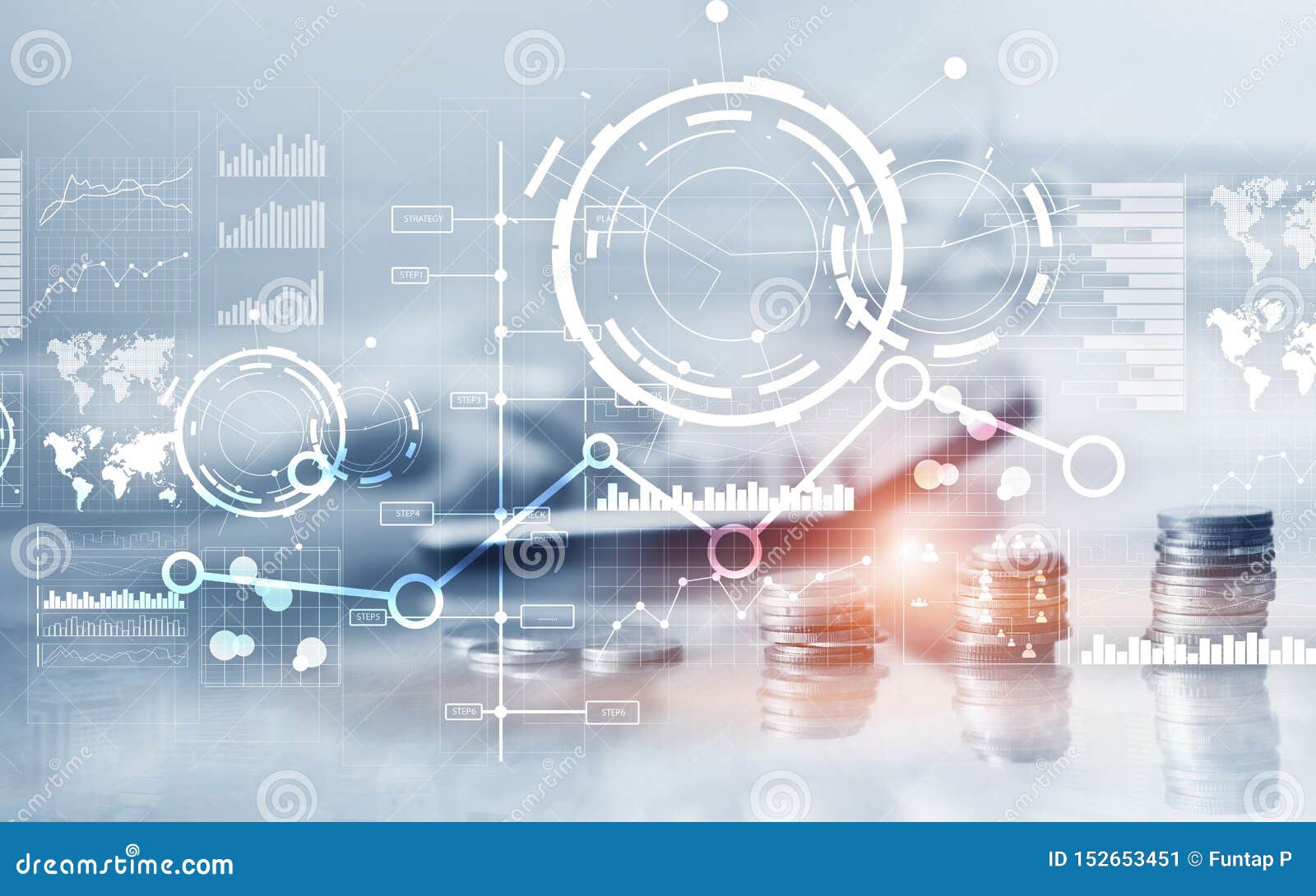 Creative Digital Abstract Business Interface Background. Financial ...