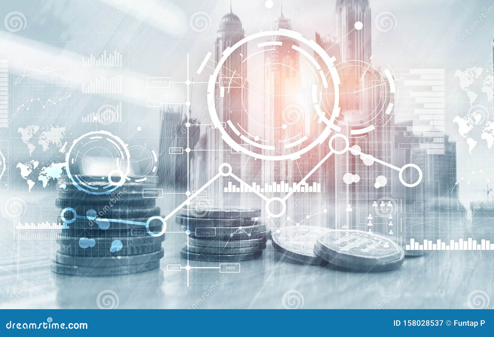 Creative Digital Abstract Business Interface Background. Financial ...