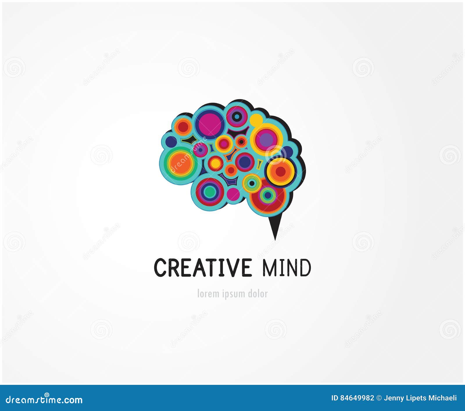 Creative, Digital Abstract Colorful Icon of Human Brain, Mind, Symbol ...