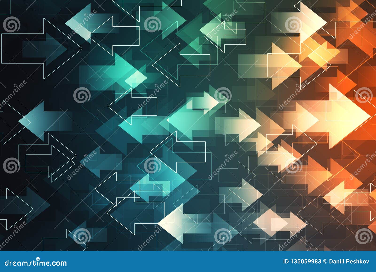 Creative Digital Arrows Backdrop Stock Illustration - Illustration of ...