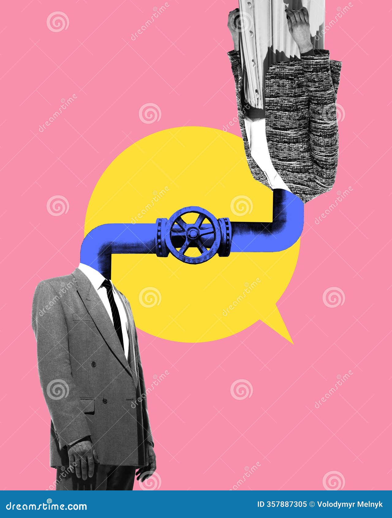 Creative Digital Artwork of Man Connected To Upside-down Figure through ...