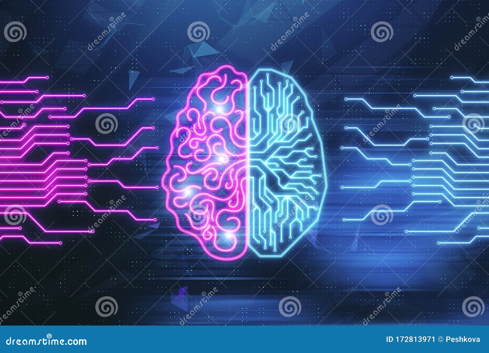 Creative digital brain stock illustration. Illustration of digital ...