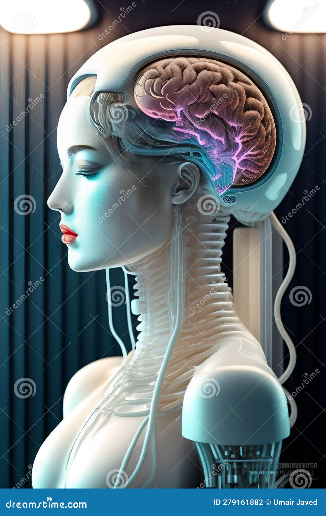 Creative Digital Brain 3d Sculpture Rendered Illustration Chatbot Robot ...