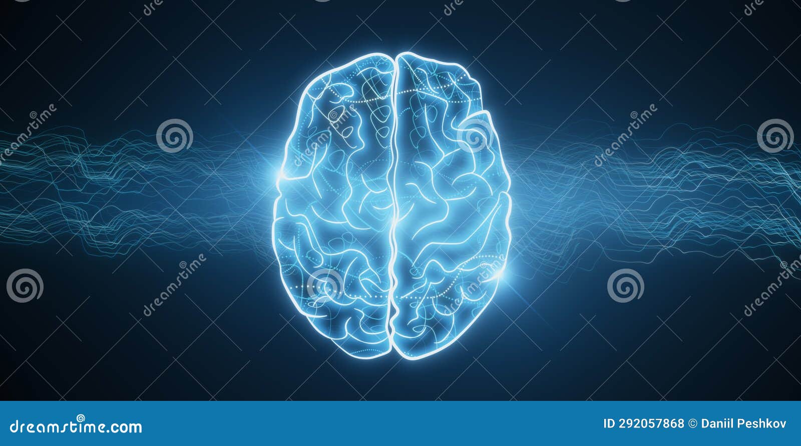 Creative Digital Brain Hologram on Backdrop. Hi-tech Innovation and AI ...