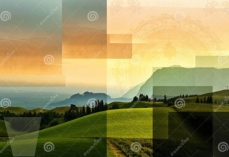 Creative Digital Collage Landscape a Close Up of a Landscape Cre Stock ...