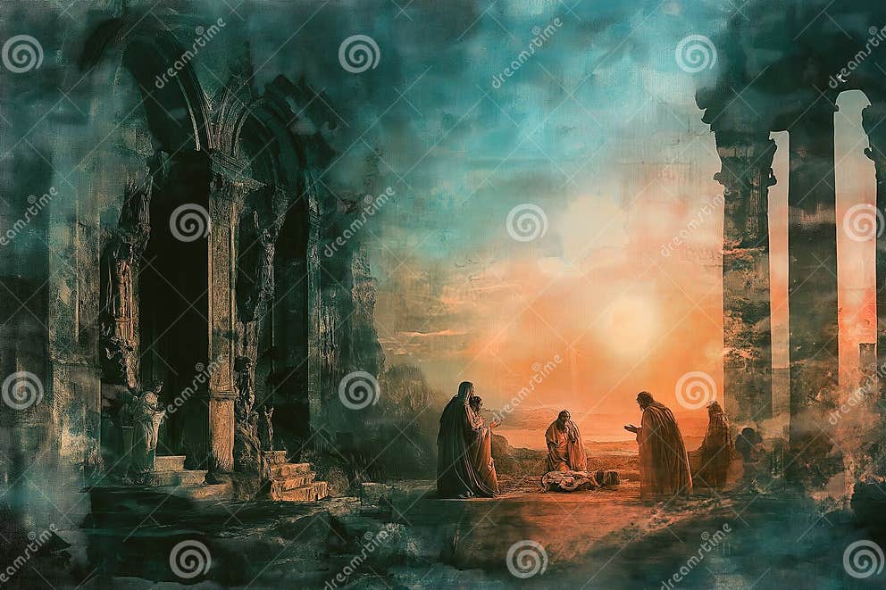 A Creative Digital Collage of the Nativity Scene, Featuring the Three ...