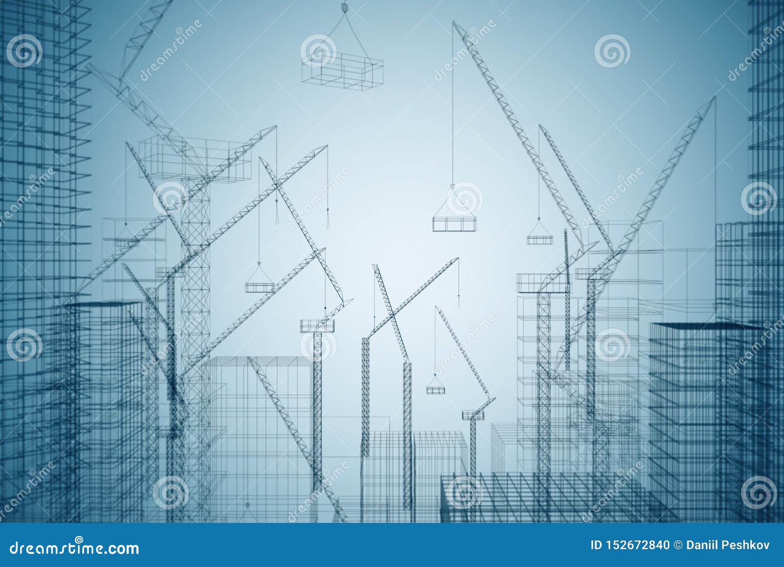 Creative Digital Construction Backdrop Stock Illustration ...