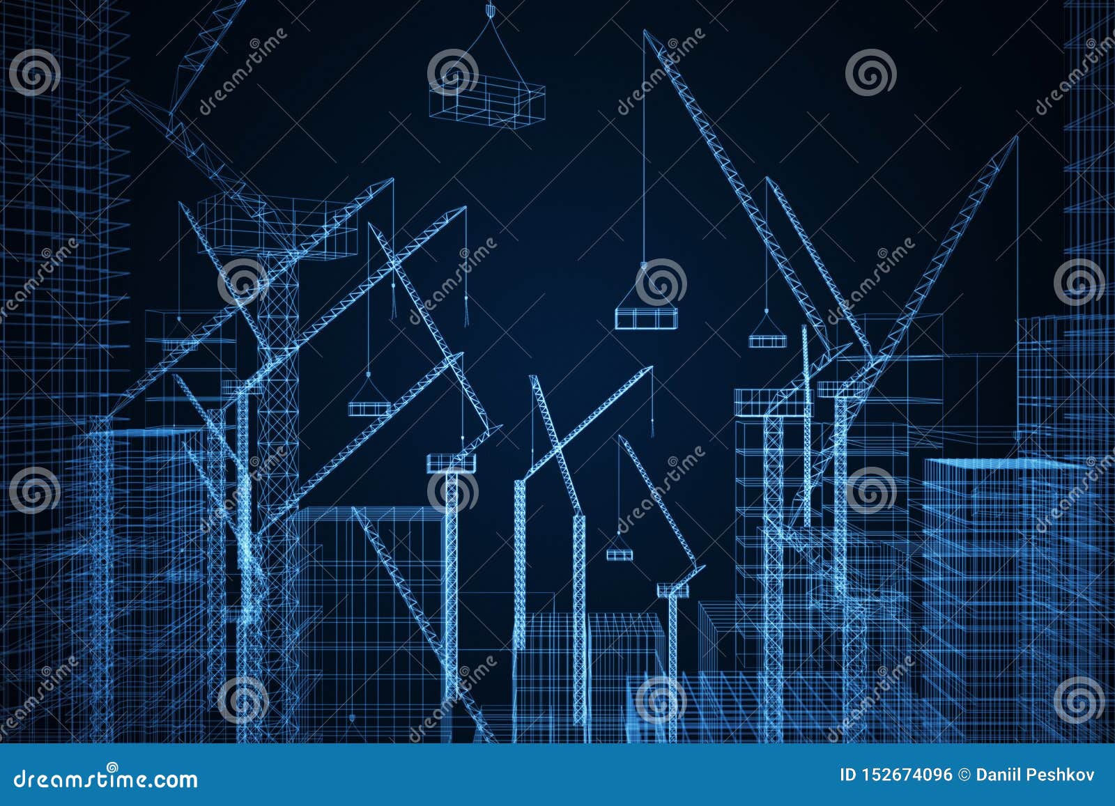 Creative Digital Construction Background Stock Illustration ...