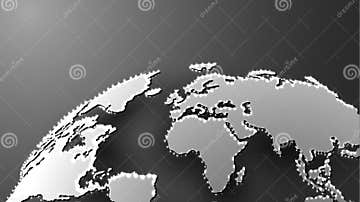 Digital 3D Map Illuminated on Grey Background Stock Vector ...