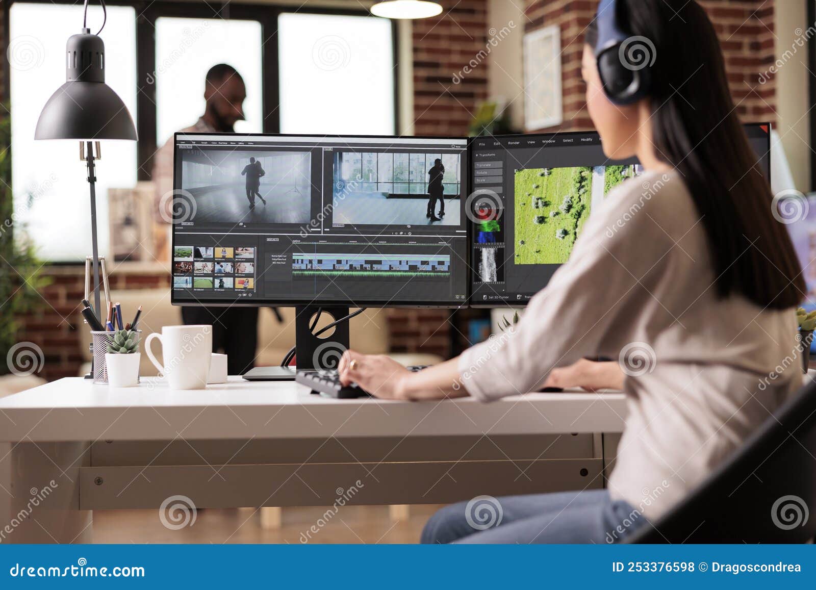 Creative Digital Editor Editing Movie Footage Stock Photo - Image of ...