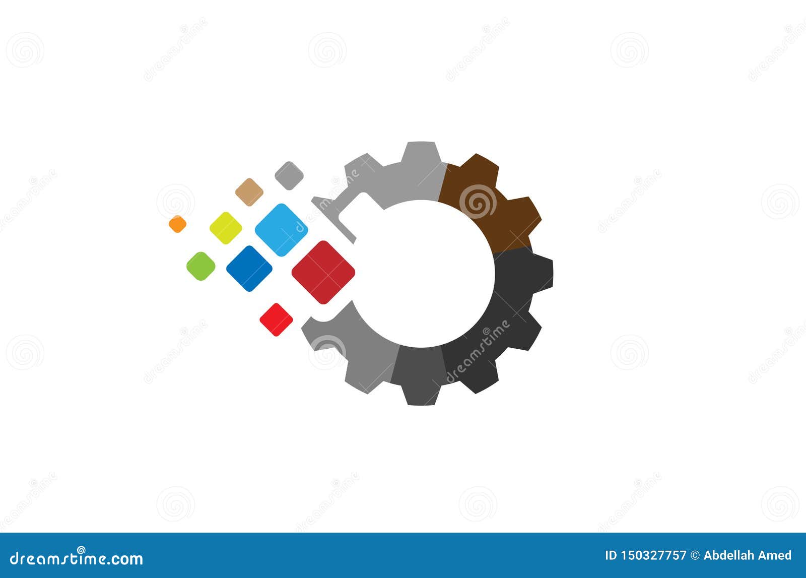 Creative Digital Gear Pixelated Logo Design Illystration Stock Vector ...