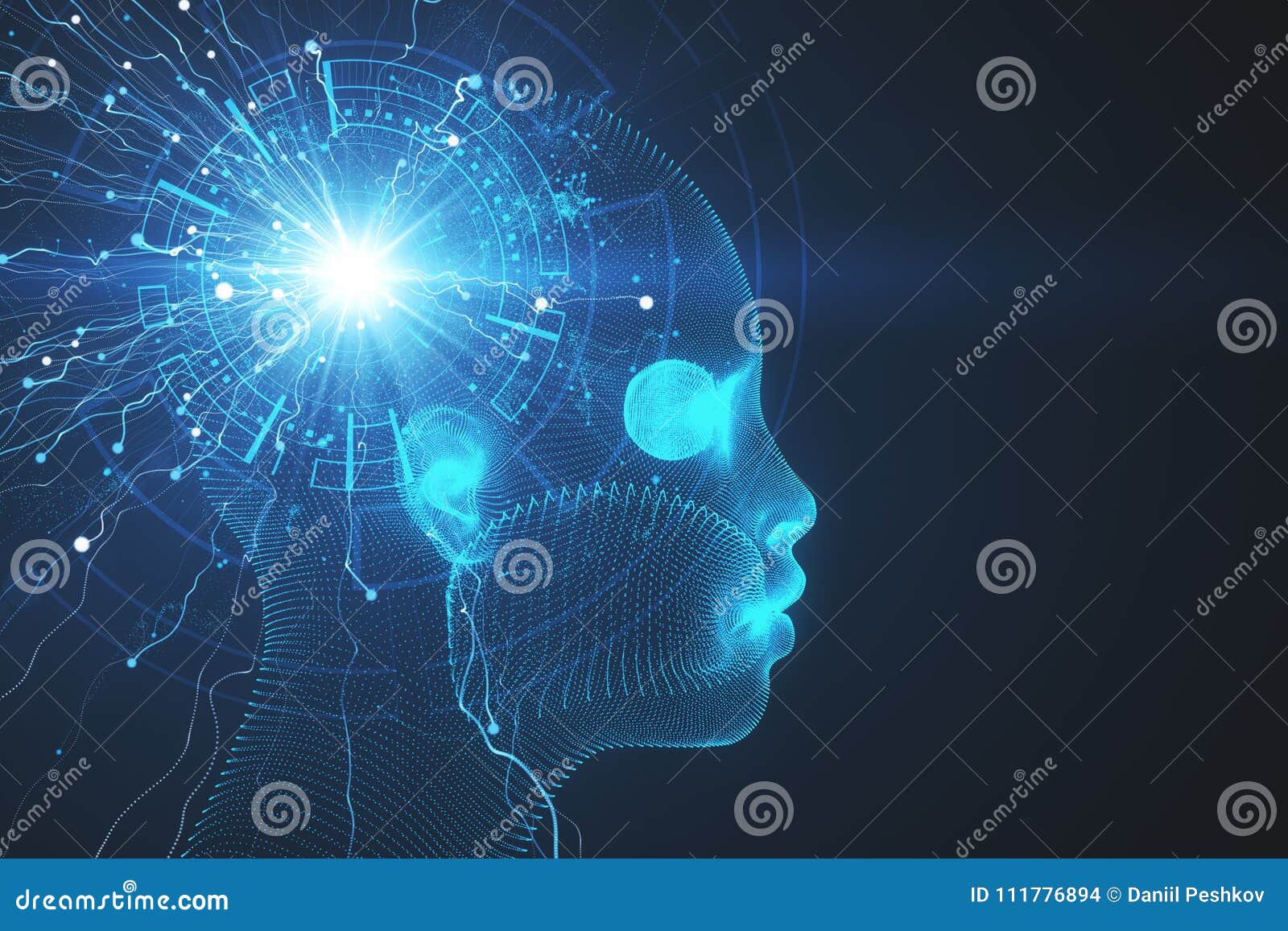 Creative Digital Head Background Stock Illustration - Illustration of ...