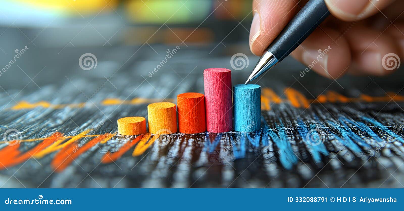 A Creative Hand-Drawn Bar Graph Showing Financial Growth Stock ...