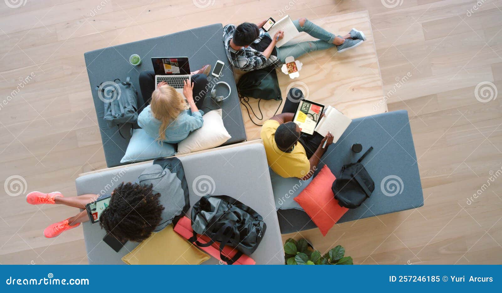 Creative, Digital Students or Gen Z Business People Working in Relax ...