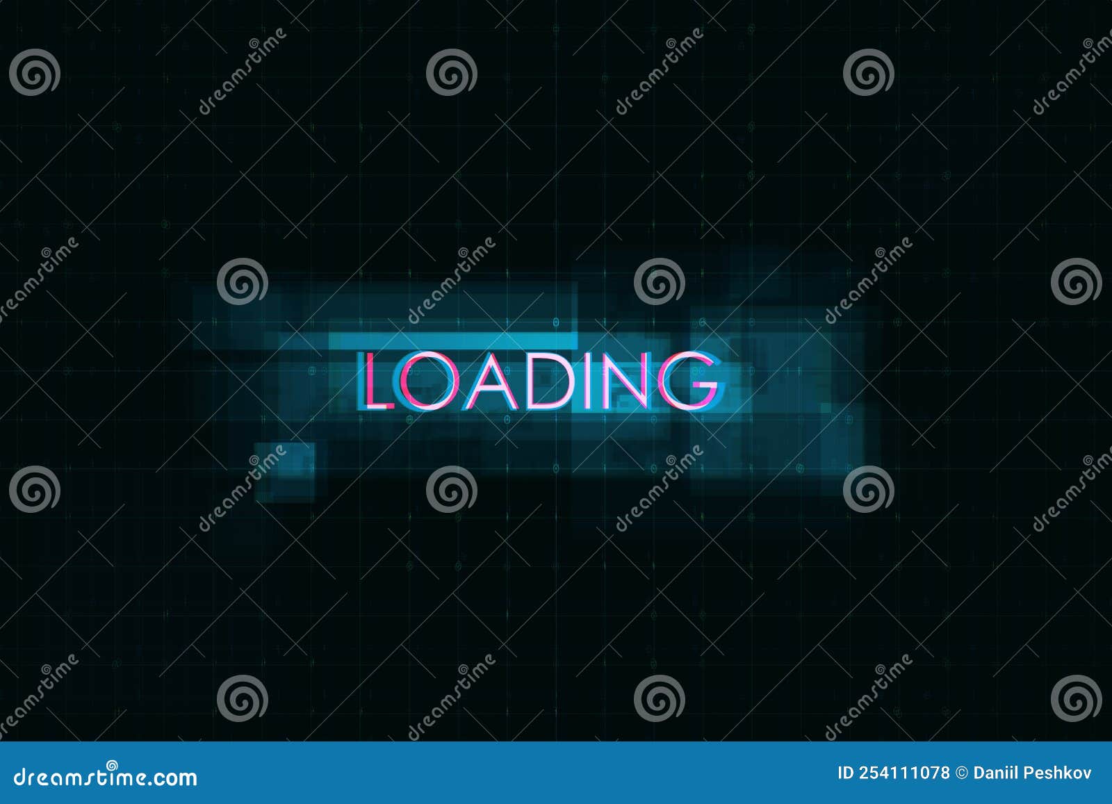 Creative Digital Text on Dark Background. Loading, Technology and Ai ...