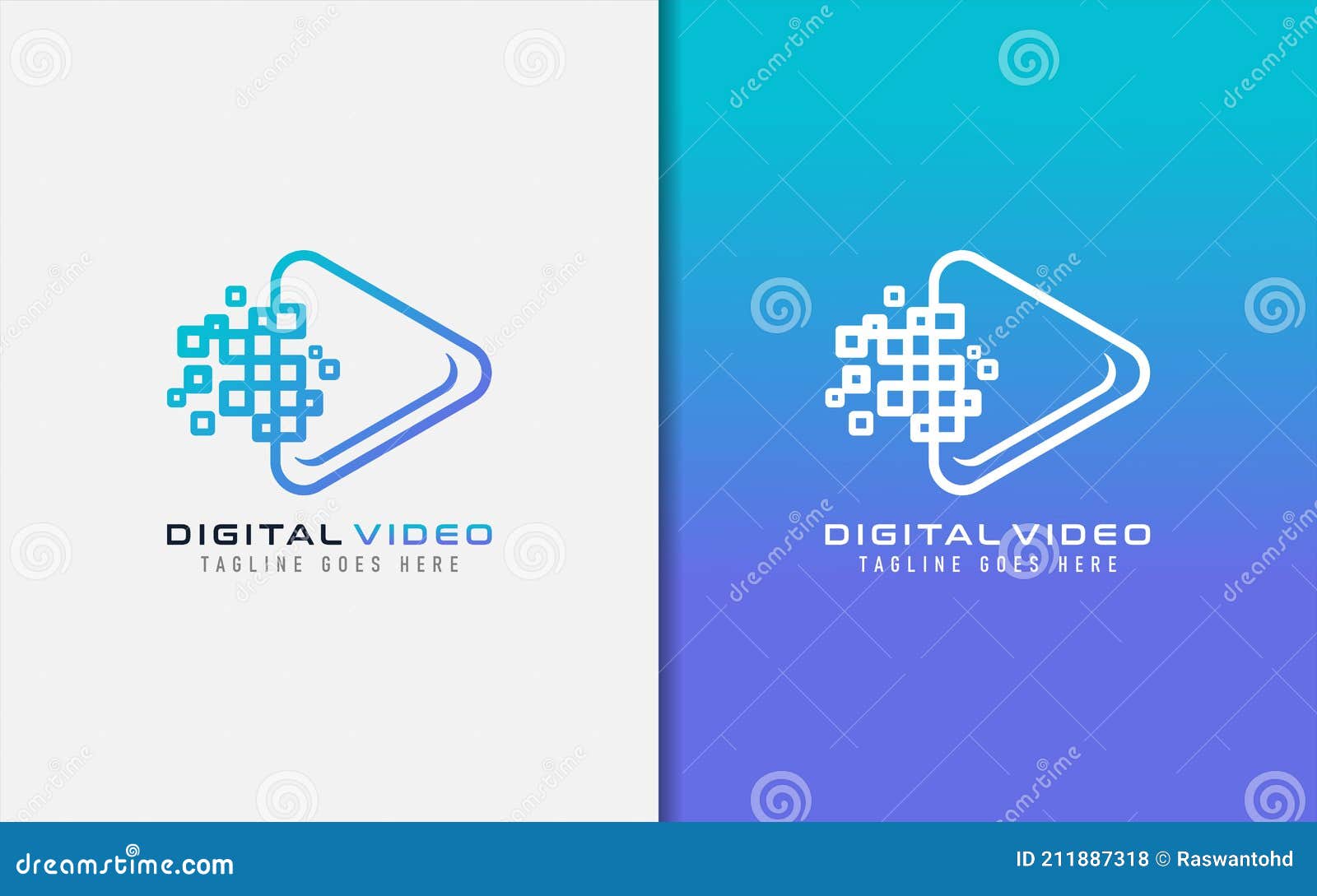 Creative Digital Video Logo Design. Abstract Video Symbol Combined with ...