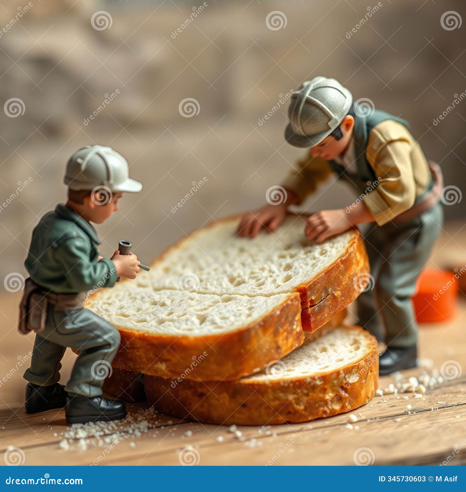 A Creative Diorama Featuring Miniature Workers Laboring on a Slice of ...