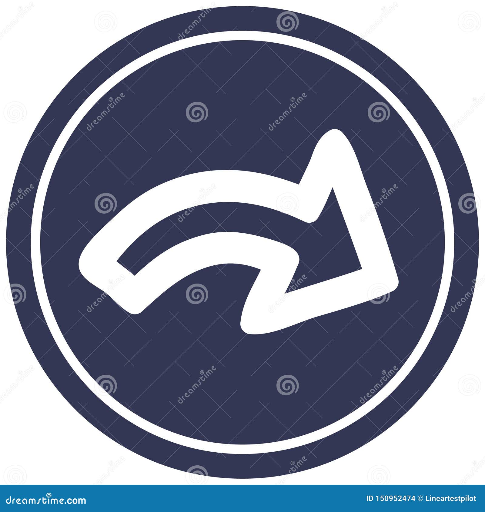 A Creative Direction Arrow Circular Icon Stock Vector - Illustration of ...