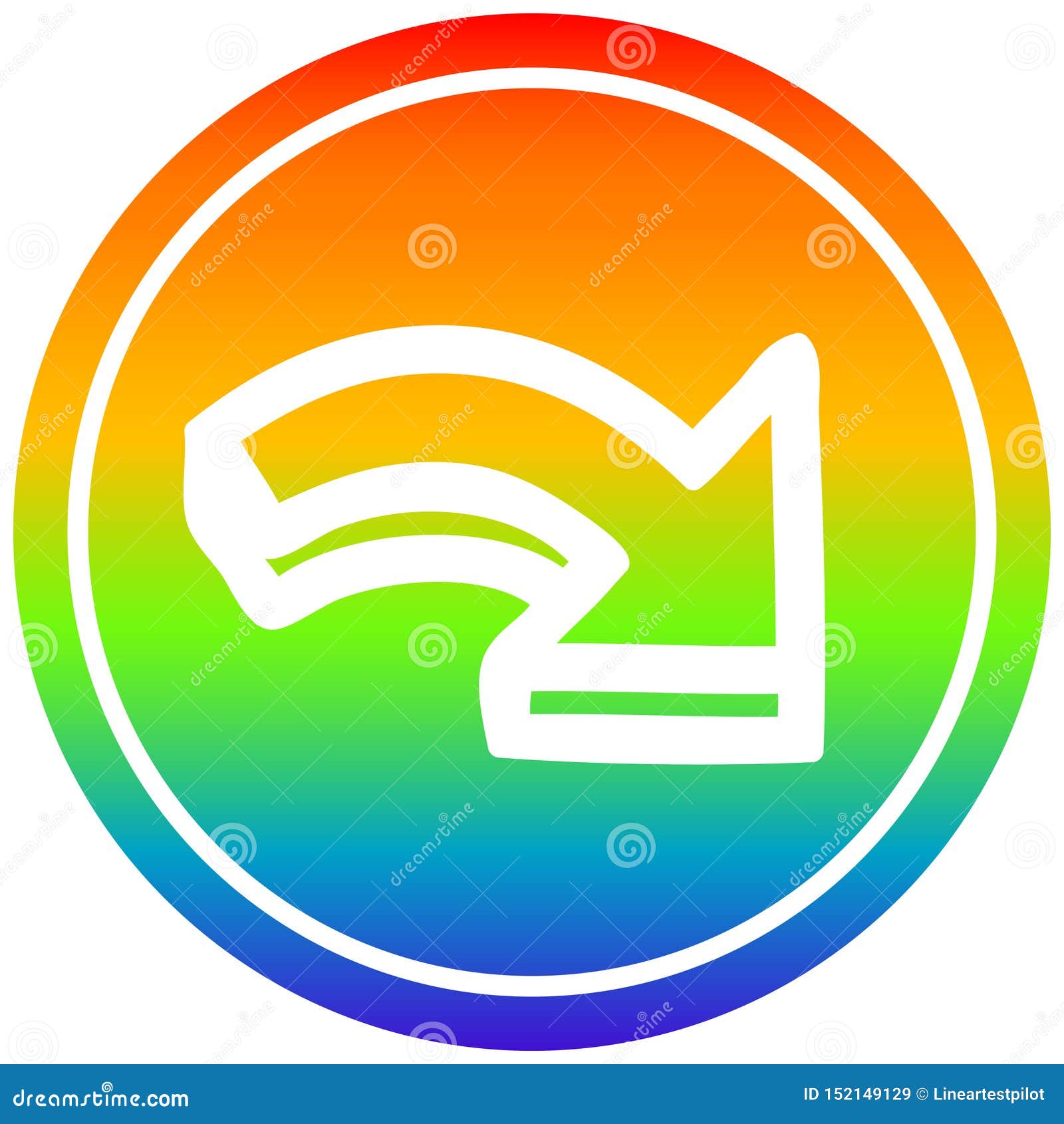 A Creative Direction Arrow Circular in Rainbow Spectrum Stock Vector ...