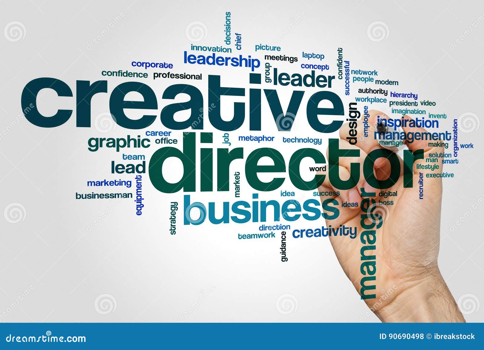Creative Director Word Cloud Concept on Grey Background Stock Photo ...