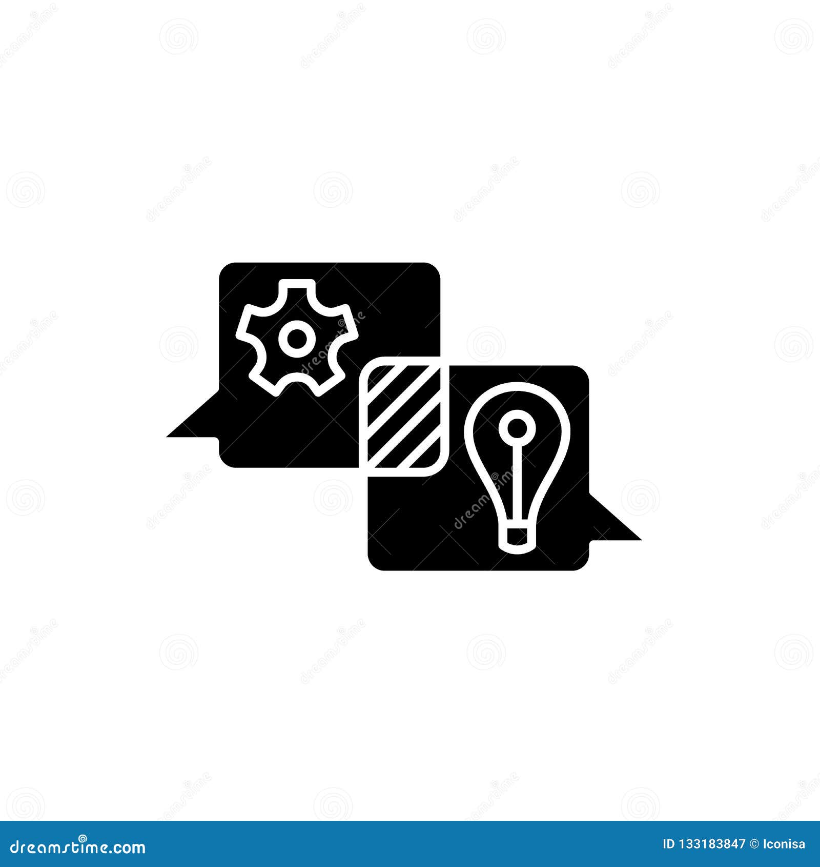 Creative Discussion Black Icon, Vector Sign on Isolated Background ...
