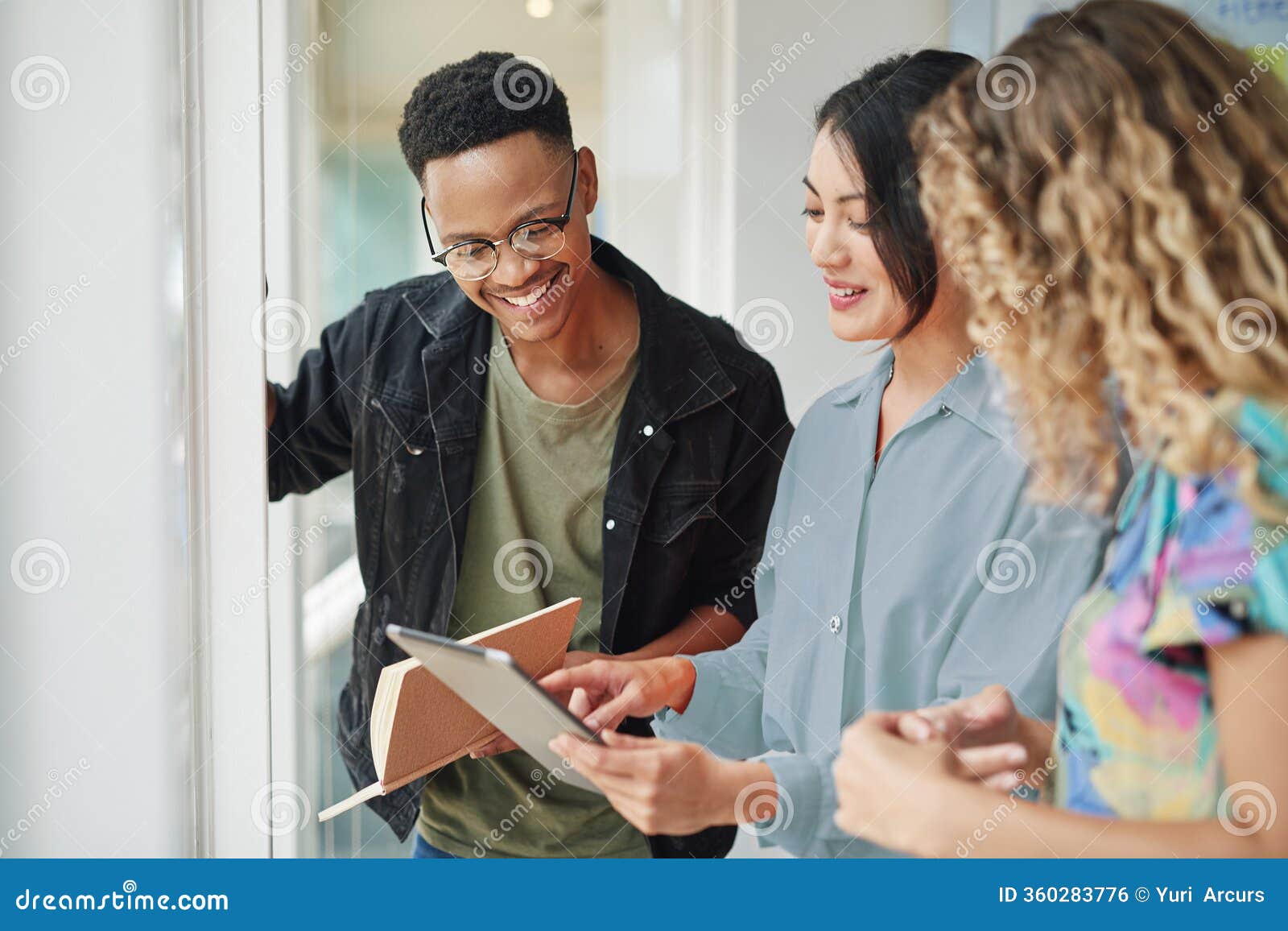 Creative, Discussion and Group of People with Tablet, Collaboration and ...