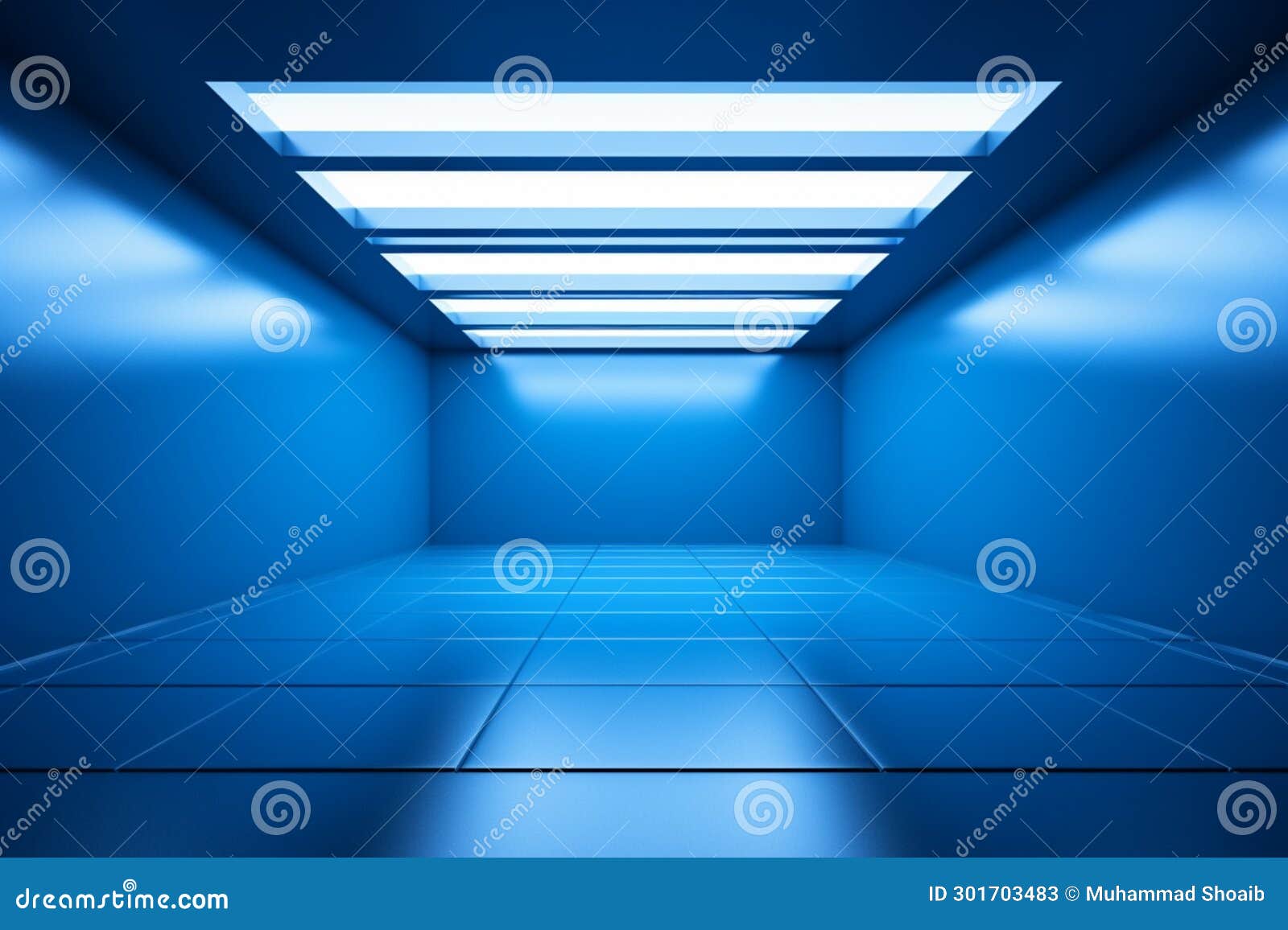 Creative Display Empty Blue Room Designed for Artistic Exhibitions ...