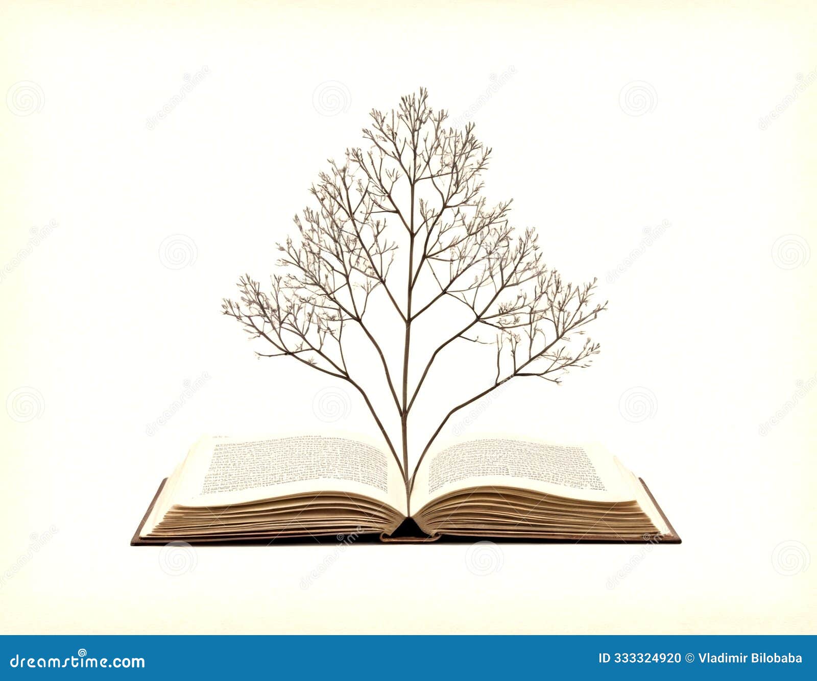 An Open Book with a Tree Growing from Its Pages in a Creative Display ...