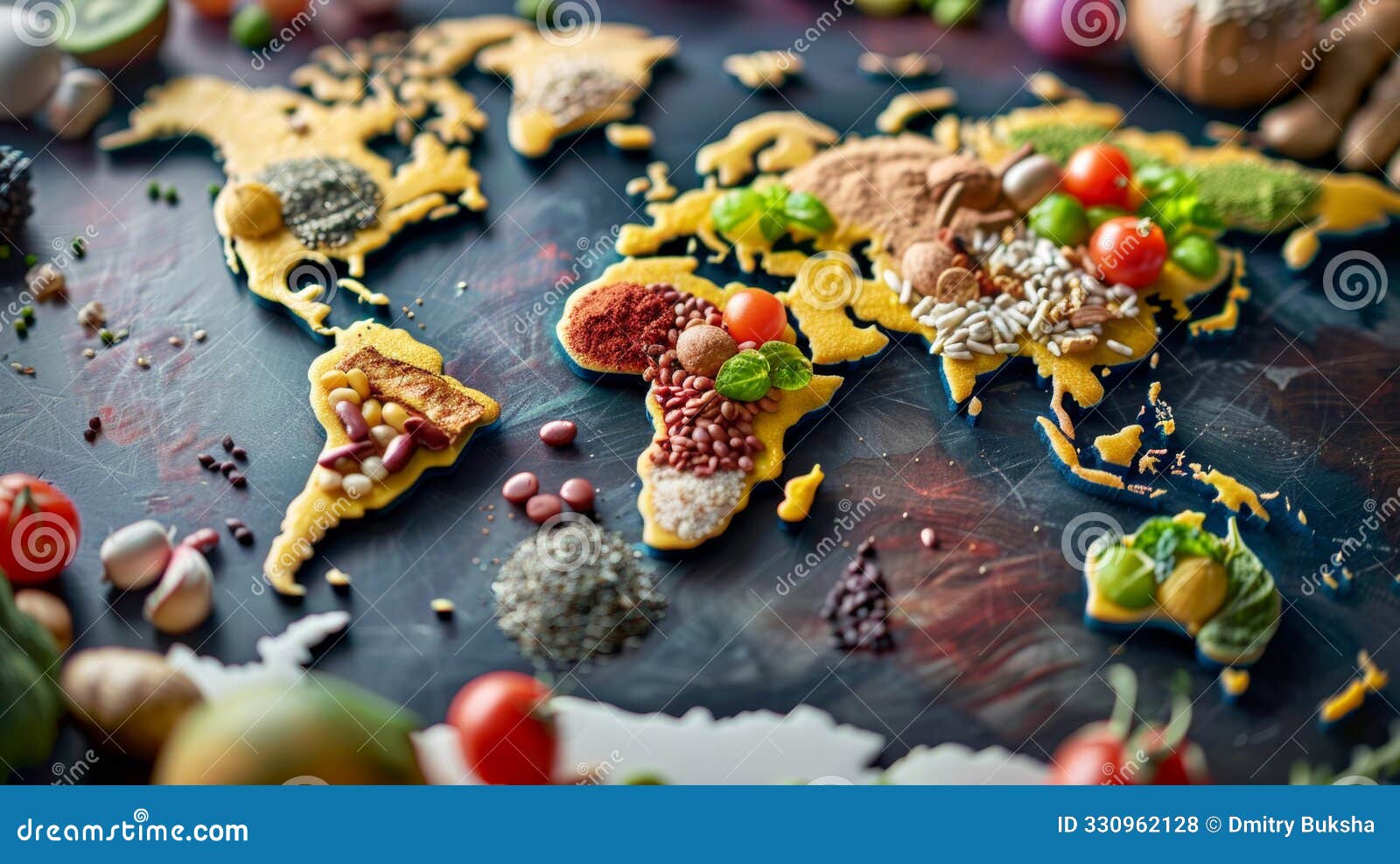 A Creative Display Representing Global Food Diversity Using Spices and ...