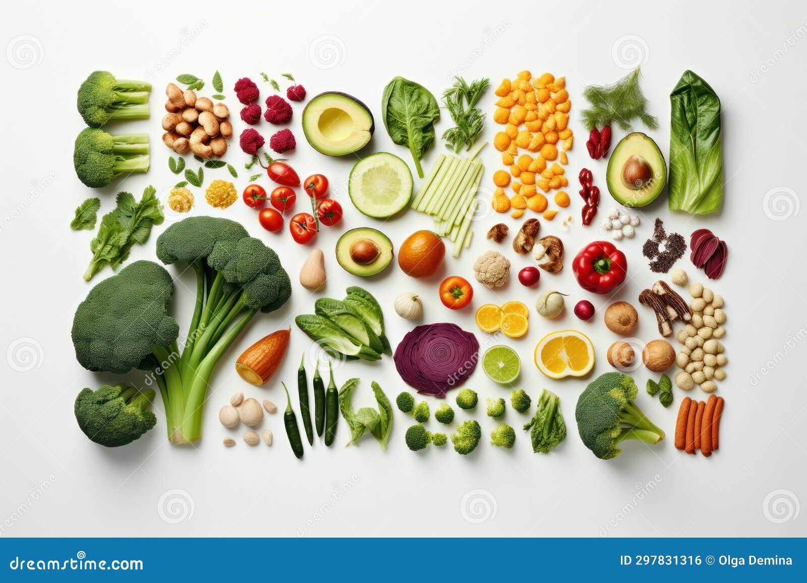 A Creative Display of Vegan Ingredients Organized by Color, Showcasing ...