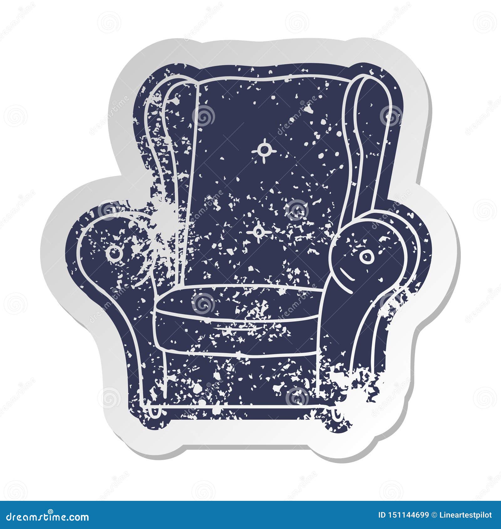 A Creative Distressed Old Sticker of an Old Armchair Stock Vector ...