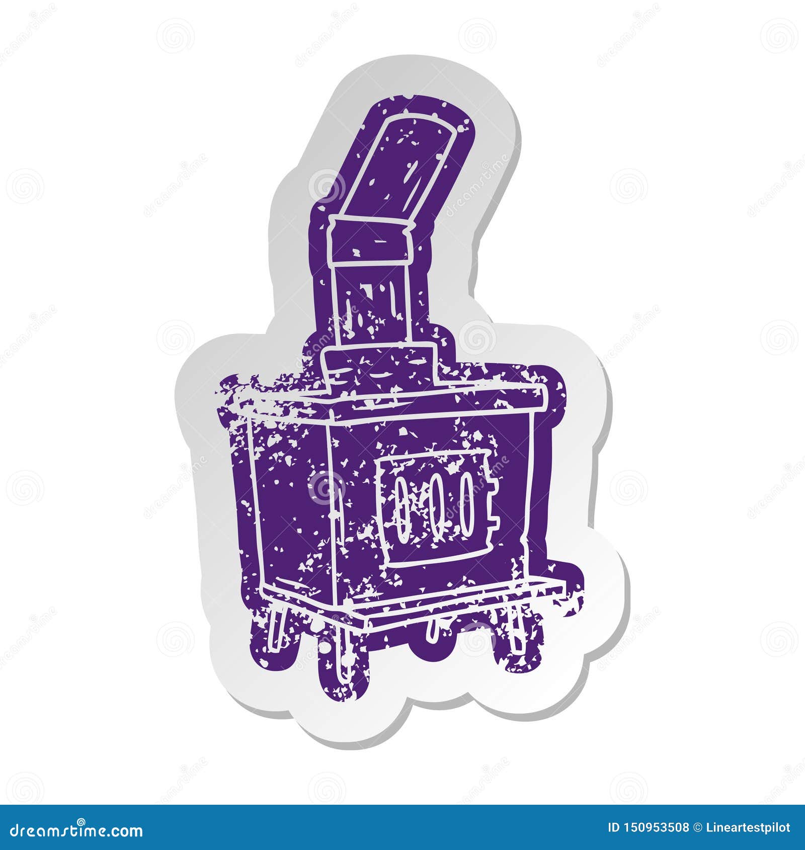 A Creative Distressed Old Sticker of a House Furnace Stock Vector ...