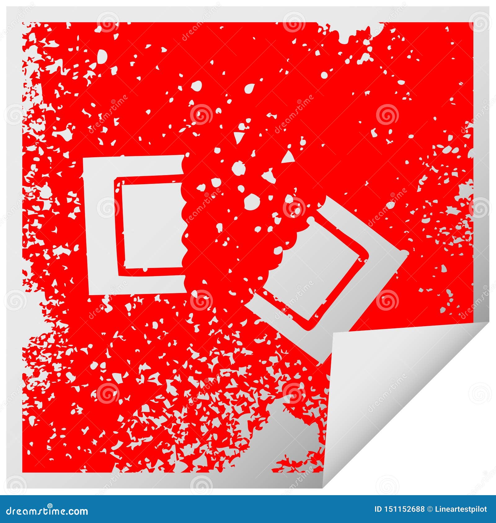 A Creative Distressed Square Peeling Sticker Symbol Cinema Ticket Stock ...