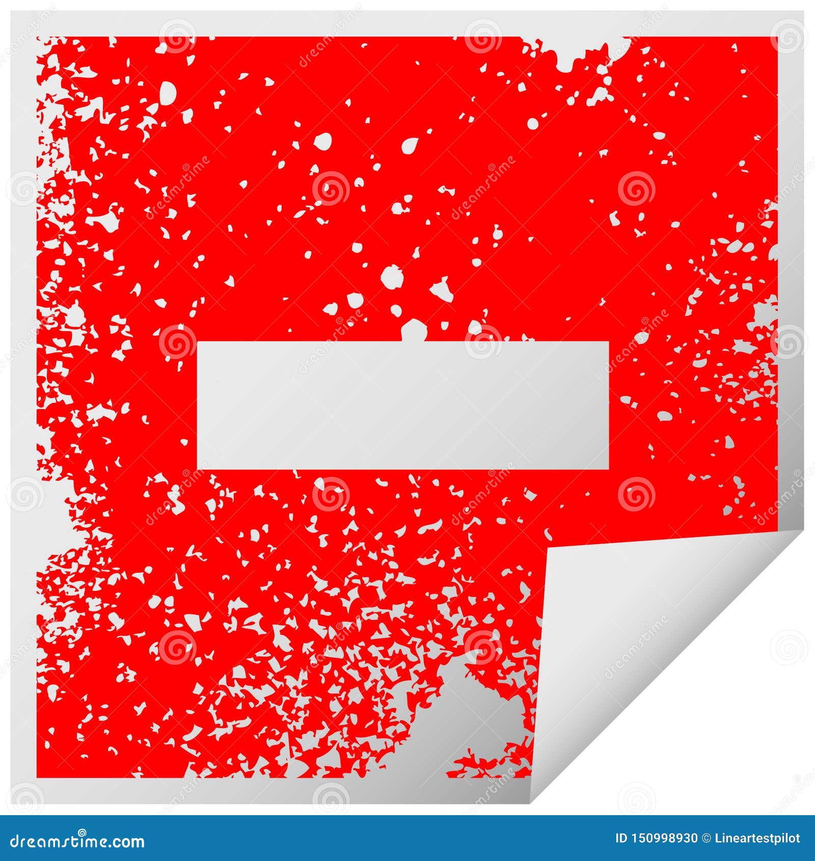 A Creative Distressed Square Peeling Sticker Symbol Minus Symbol Stock ...